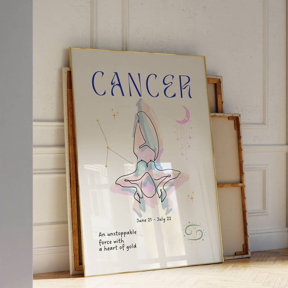 Kna Prints - Trendy Cancer Zodiac Sign Print, Star Sign Poster ...