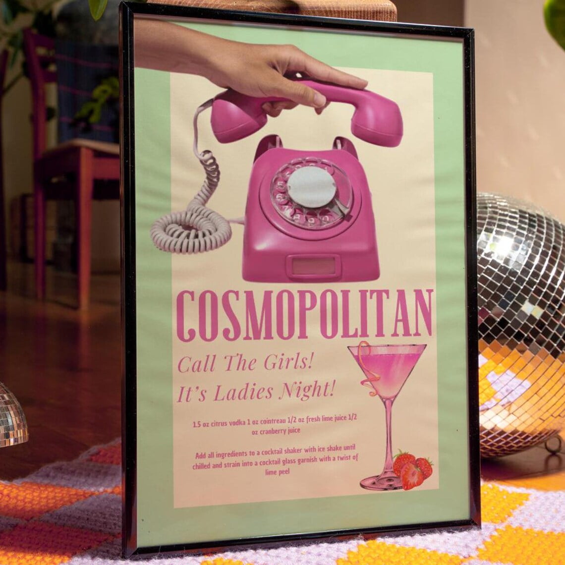 Kna Prints - Trendy Cocktail Prints, Vintage Bar Cart, 70S Wall Print ...
