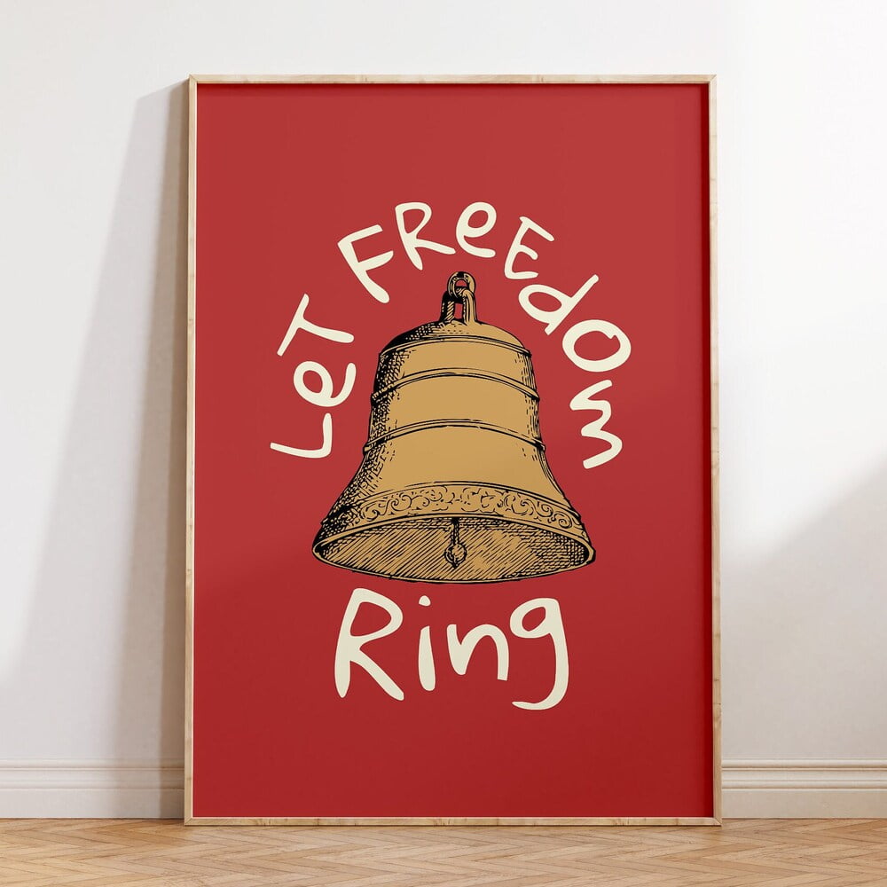 Kna Prints - Trendy Fourth Of July Print Freedom Bell Poster ...