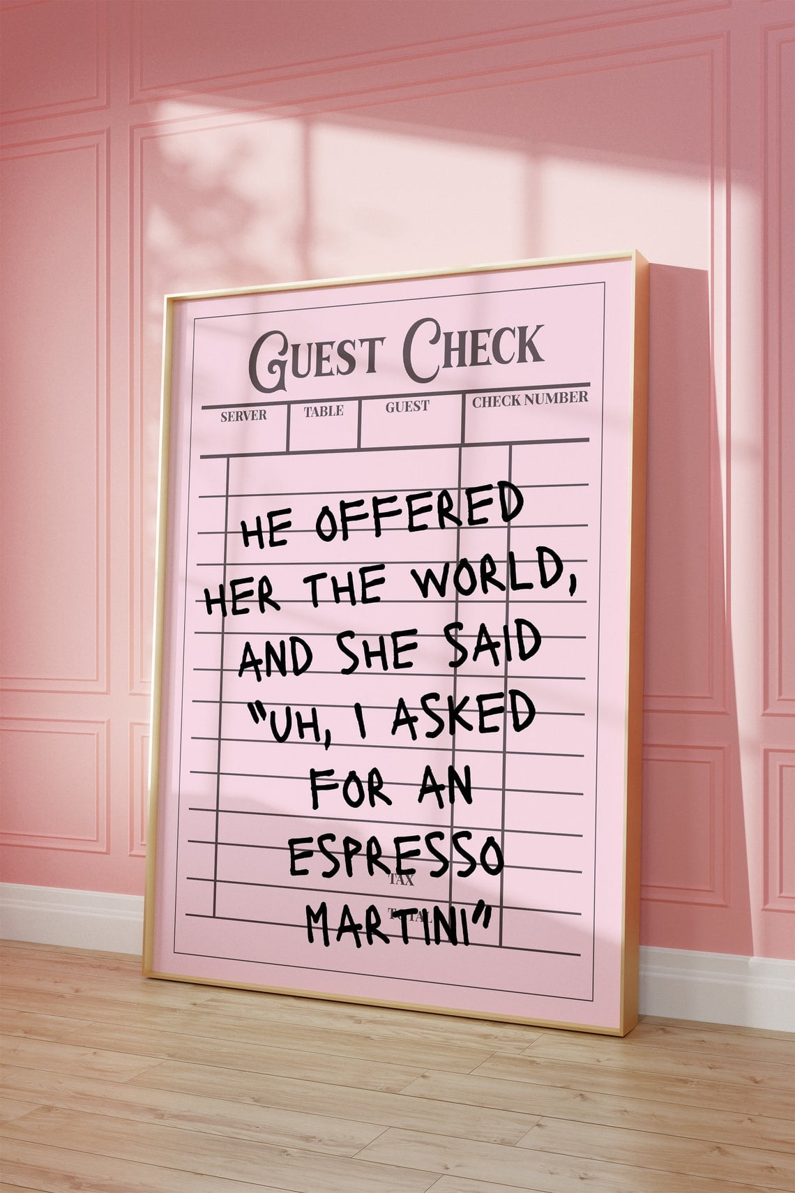 Kna Prints - Trendy Guest Check Funny Espresso Martini, Funny Quote For College Dorm Aesthetic ...