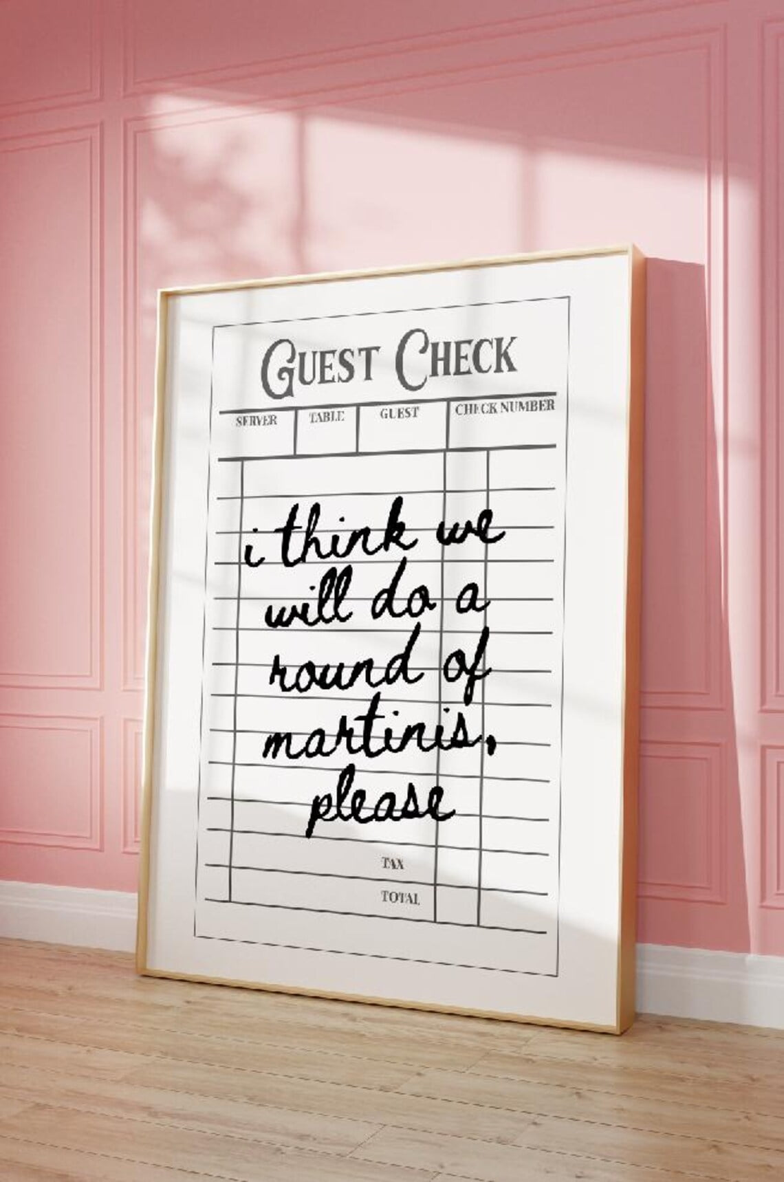 Kna Prints - Trendy Guest Check Funny Martini, Funny Quote For College ...