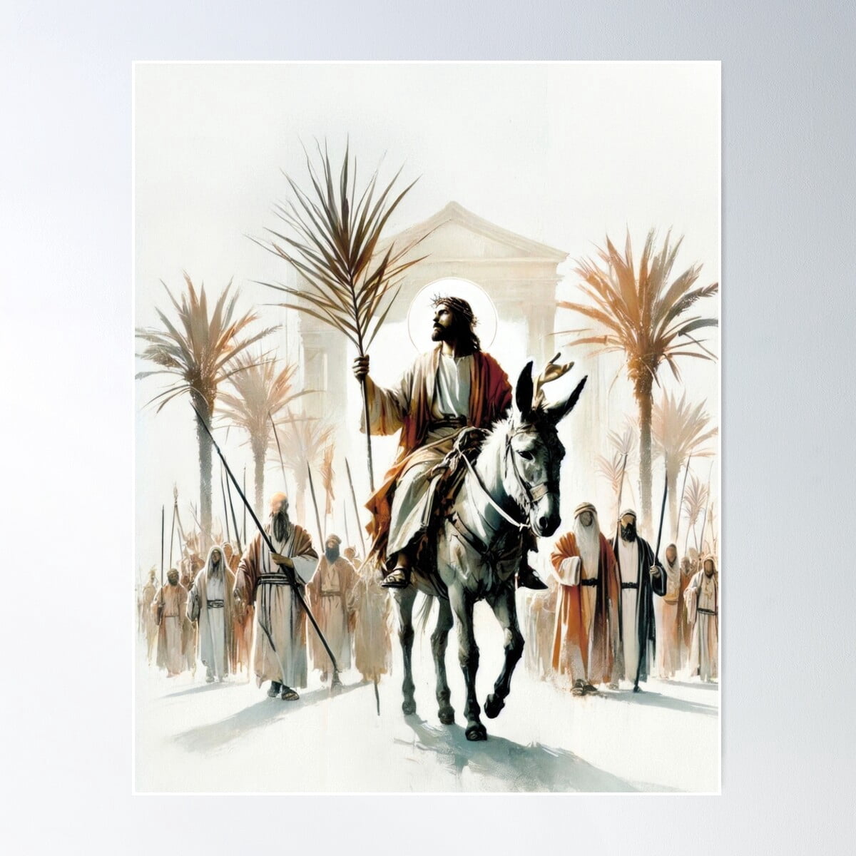 Kna Prints - Triumphal Entry Palm Sunday Wall Art | Jesus Riding Donkey ...