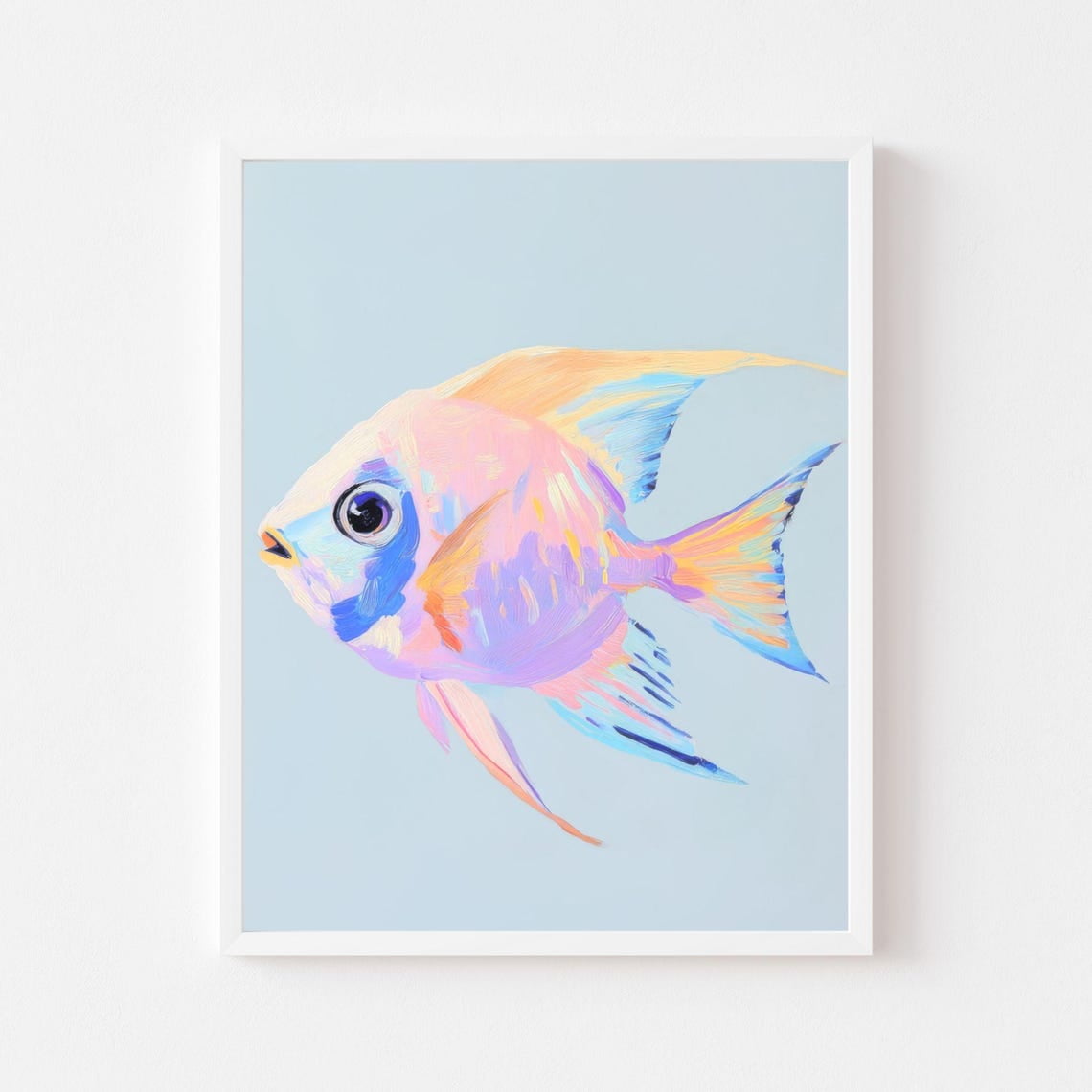 Kna Prints - Tropical Angel Fish Painting Fun Vibrant Animal Wall Art ...