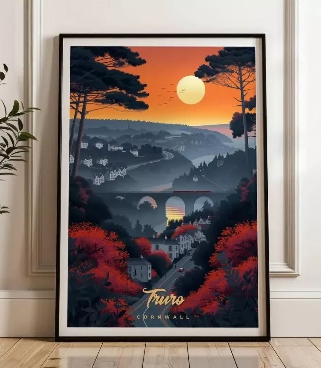 Kna Prints - Truro Travel Poster - Cornwall Wall Art Print ...