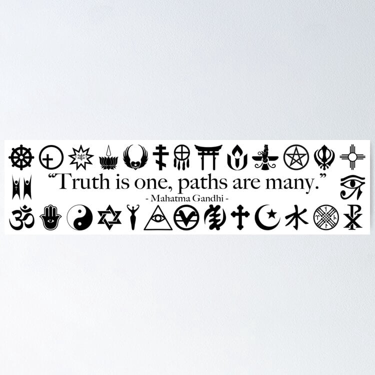 Kna Prints - Truth Is One, Paths Are Many - World Religions Poster Wall ...