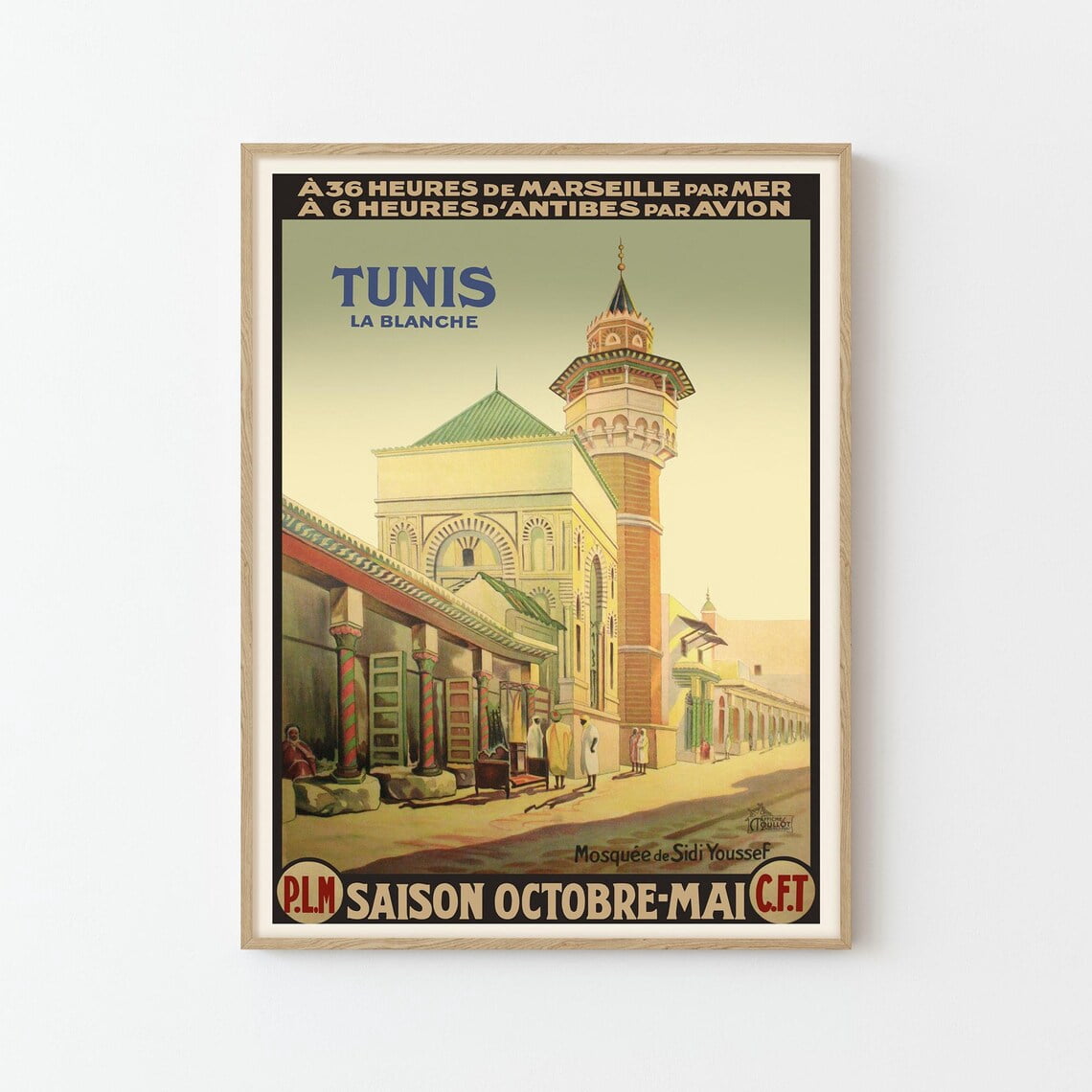 Kna Prints - Tunis La Blanche Africa Vintage Travel Poster Art Print ...