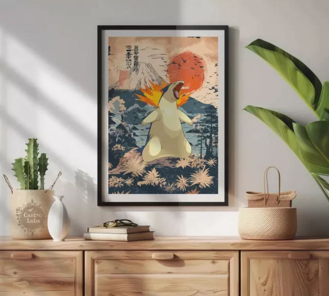 Kna Prints - Typhlosion Pokemon Poster, Japanese Flame Art Style ...