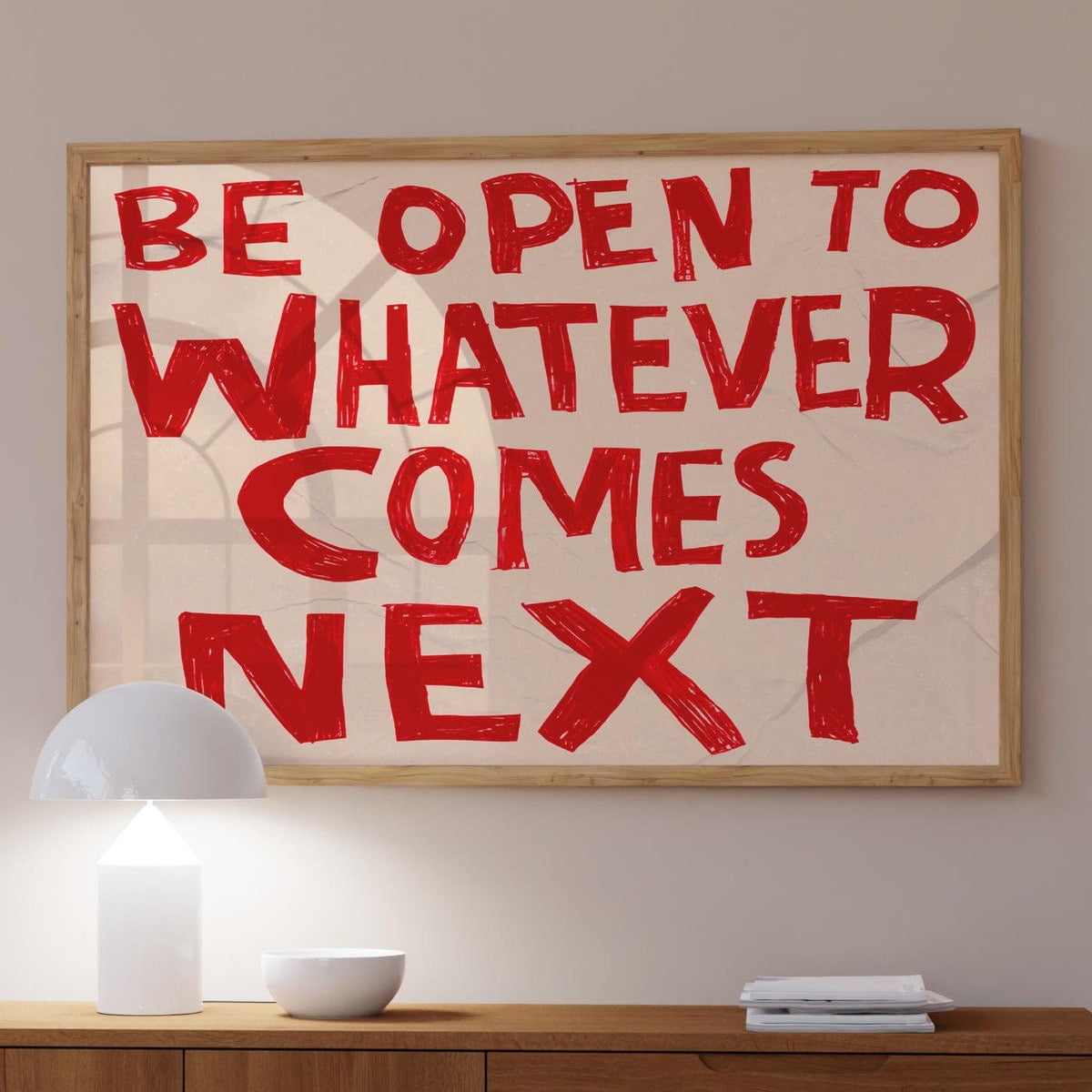 Kna Prints - Typography Poster, Humorous Poster, Red Wall Art, Positive ...