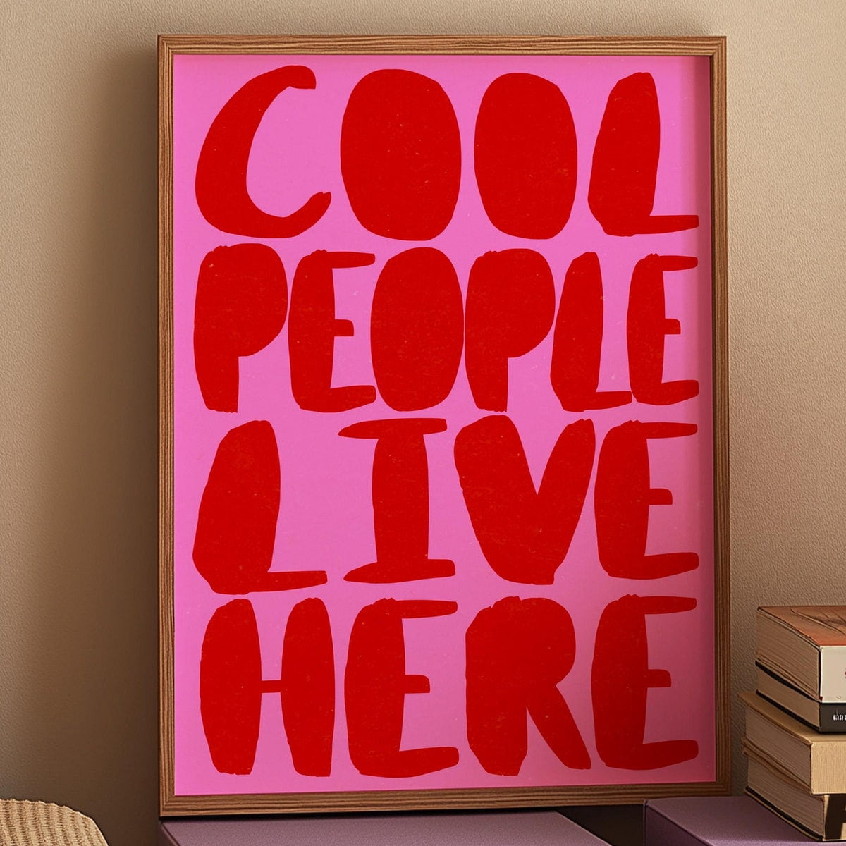 Kna Prints - Typography Poster, Trendy Wall Art, Red Wall Art, Kitsch ...