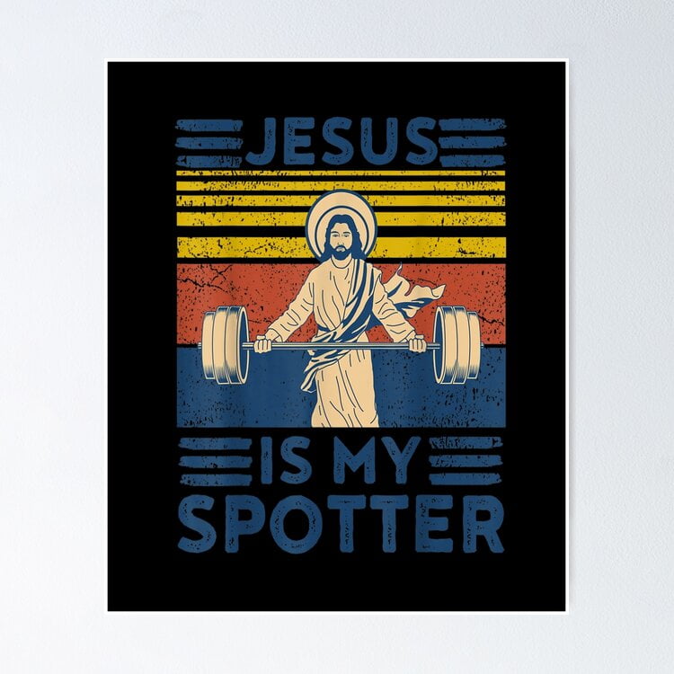 Kna Prints - Unny Gym Shirt Jesus Is My Spotter Unny Workout Jesus ...