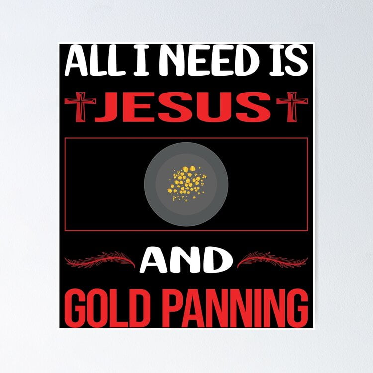 Kna Prints - Unny Jesus Gold Panning Panner Poster Wall Art Print For ...