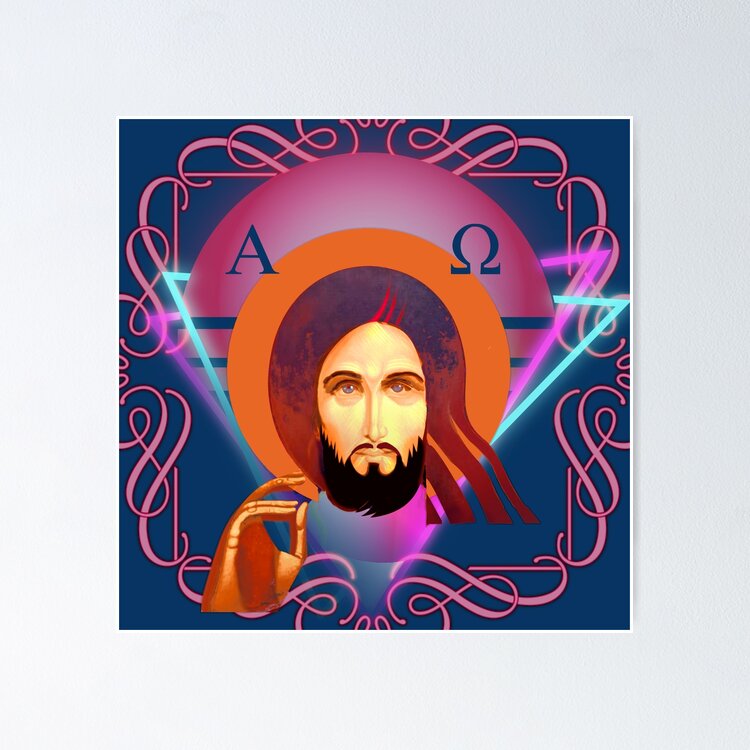 Kna Prints - Vaporwave Jesus Poster Wall Art Print For Home Decor ...