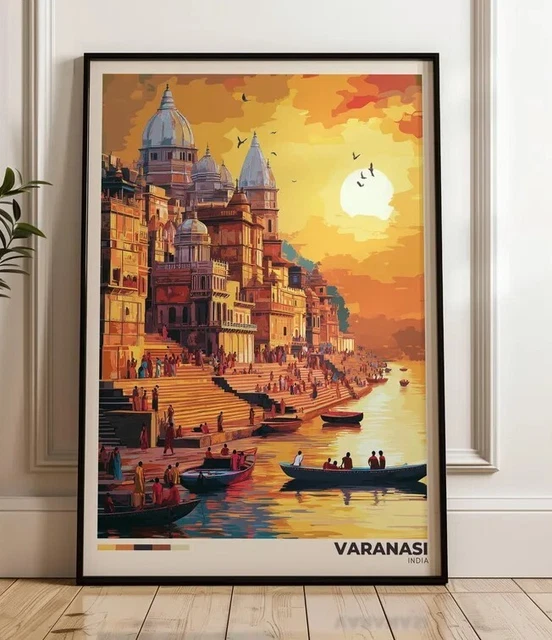 Kna Prints - Varanasi Travel Poster - India Wall Art Print ...