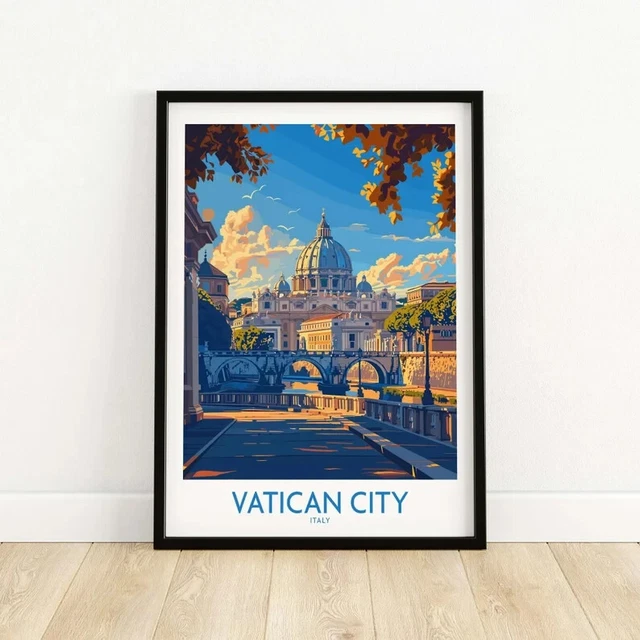 Kna Prints - Vatican City St Peters Basilica Travel Poster Italy Travel ...