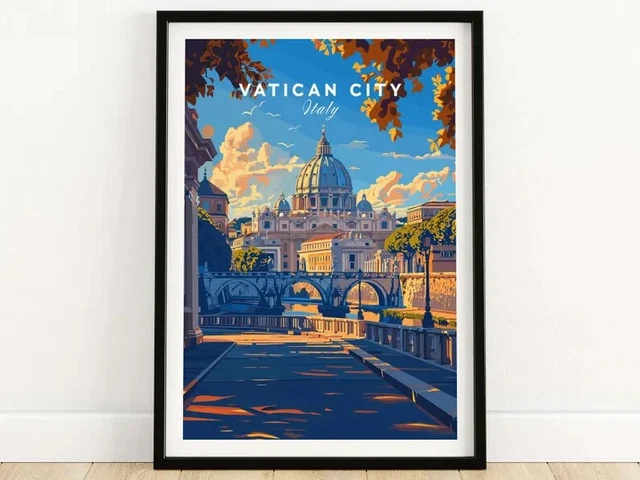 Kna Prints - Vatican City Travel Poster Italy Travel Poster Vatican ...