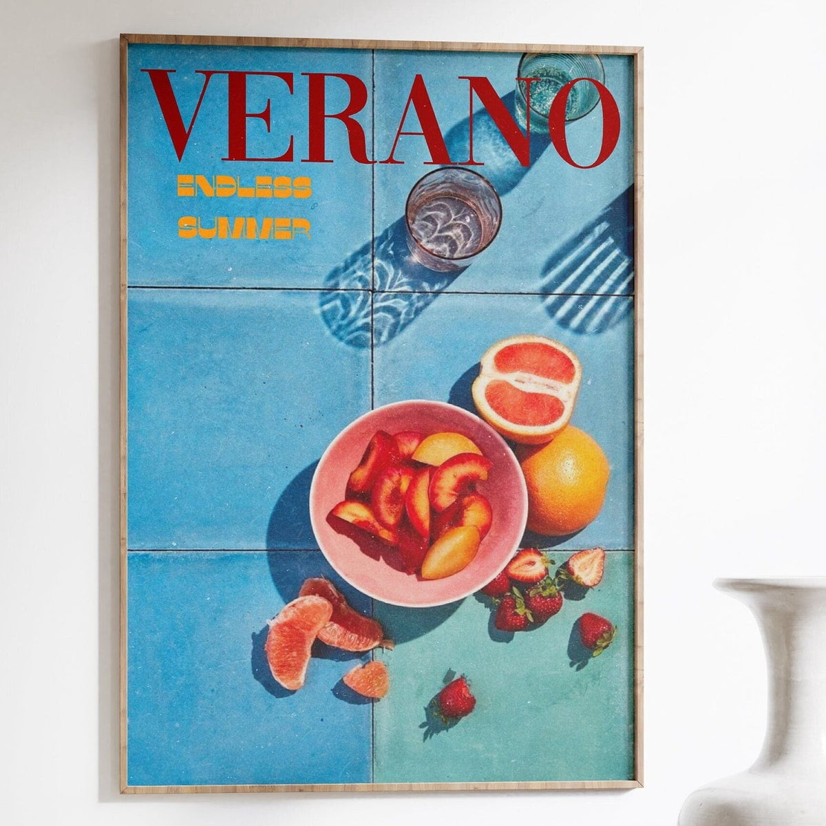 Kna Prints - Verano Poster, 70S Wall Print, Orange Wall Art, Kitchen ...