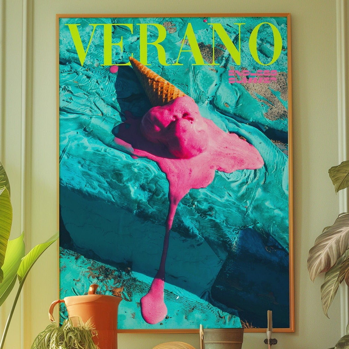 Kna Prints - Verano Poster, Maximalist Wall Art, Blue Wall Art, Kitchen ...