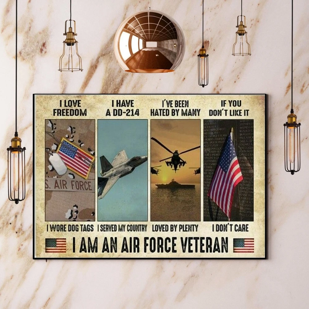 Kna Prints - Veteran I Am An Air Force Veteran I Love Freedom I Wore ...
