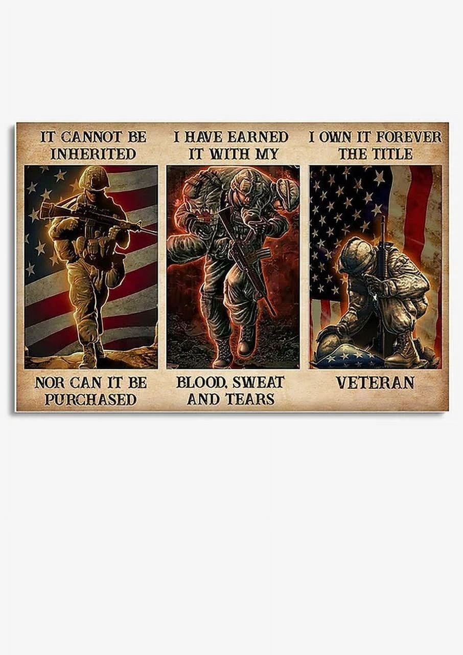 Kna Prints - Veteran I Own It Forever The Title Veteran Wall Art Gift ...