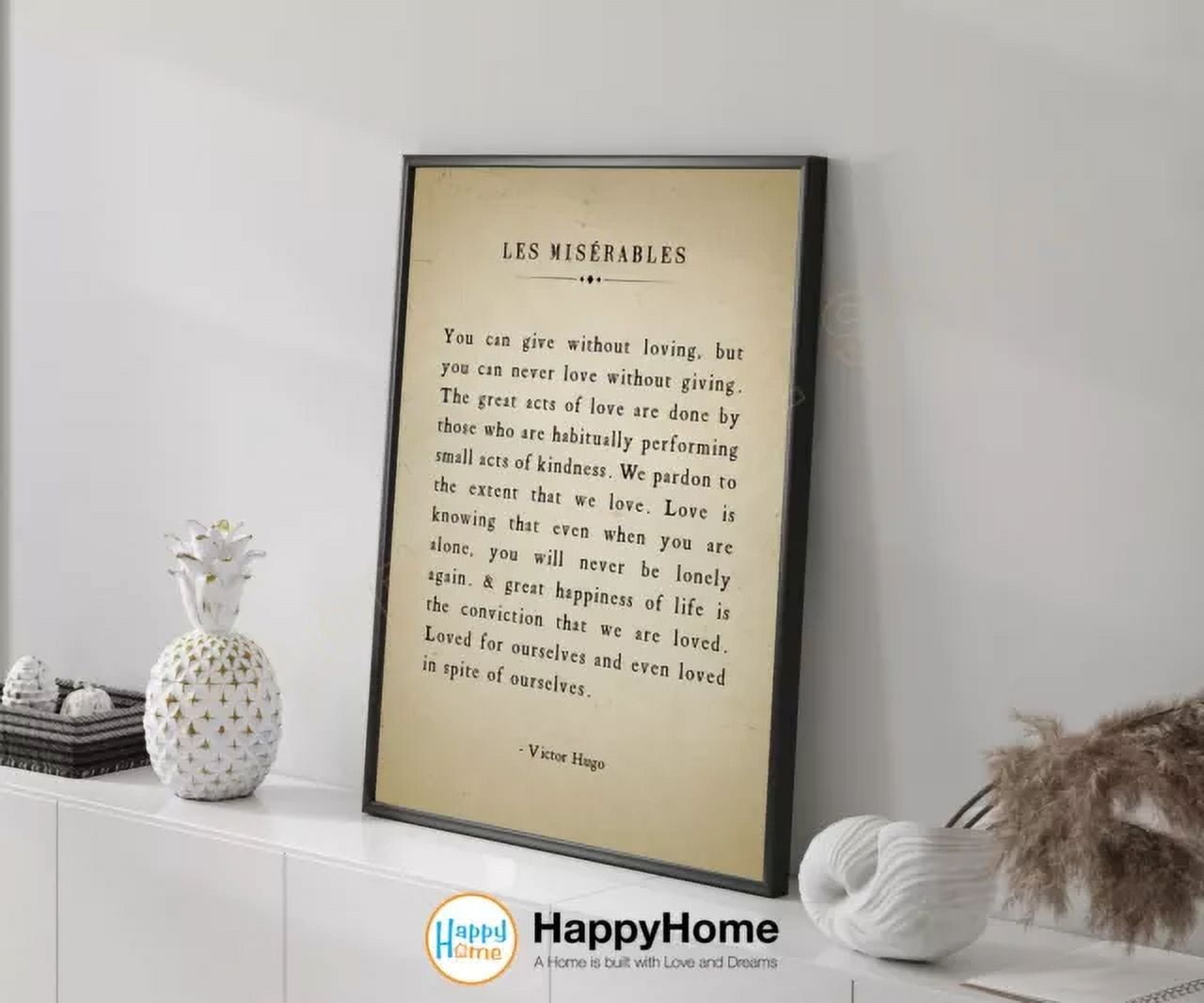 Kna Prints - Victor Hugo Les Misã©Rables Quote Wall Art Literary Book ...