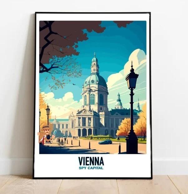 Kna Prints - Vienna Spy Capital Travel Poster - Matte Vertical Posters ...