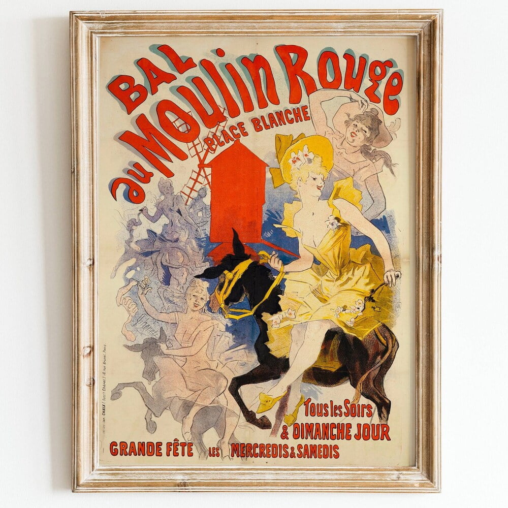 Kna Prints - Vintage Art Moulin Rouge Ad Poster Paris Cabaret Art Print ...
