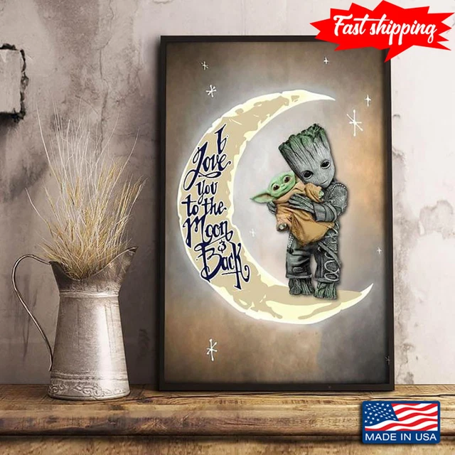 Kna Prints - Vintage Baby Groot Hugging Baby Yoda Standing On The ...