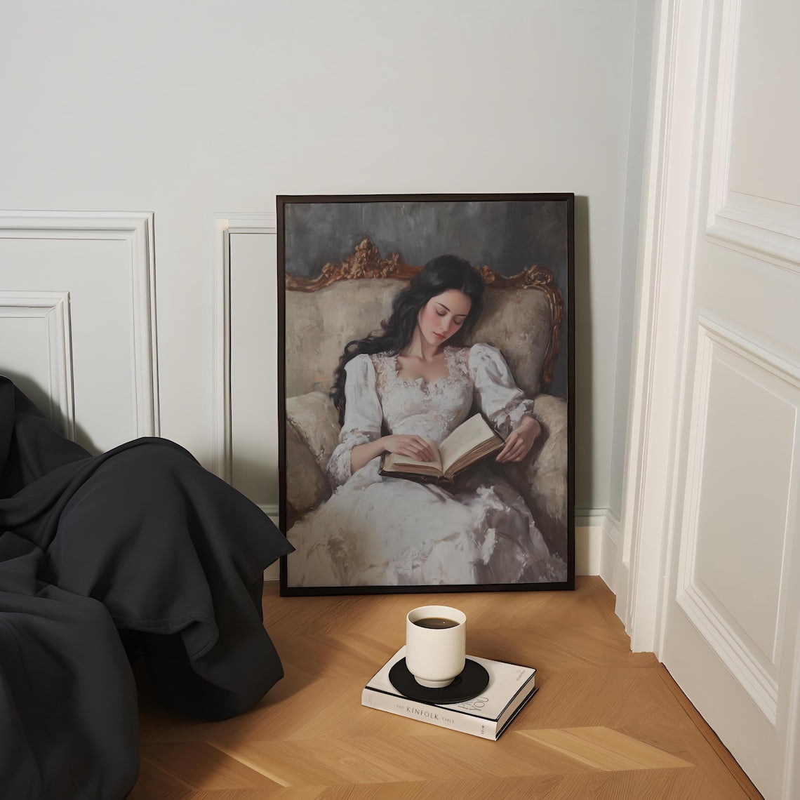 Kna Prints - Vintage Bookish Woman Wall Art, Neutral Wall Art Able ...