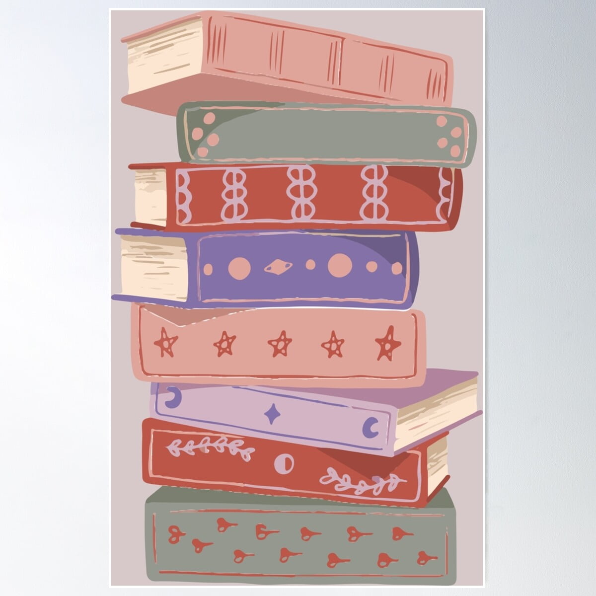 Kna Prints - Vintage Books Bookstack Bookworm Reading Book Lovers ...