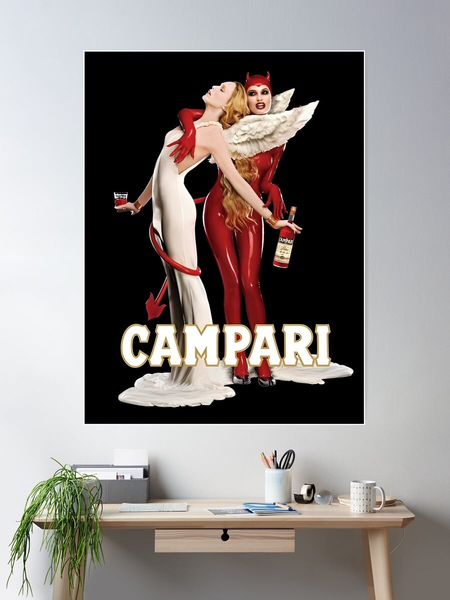 Kna Prints - Vintage Campari Devil And Angel Aperitif Bitters Alcoholic Beverages Advertisement ...
