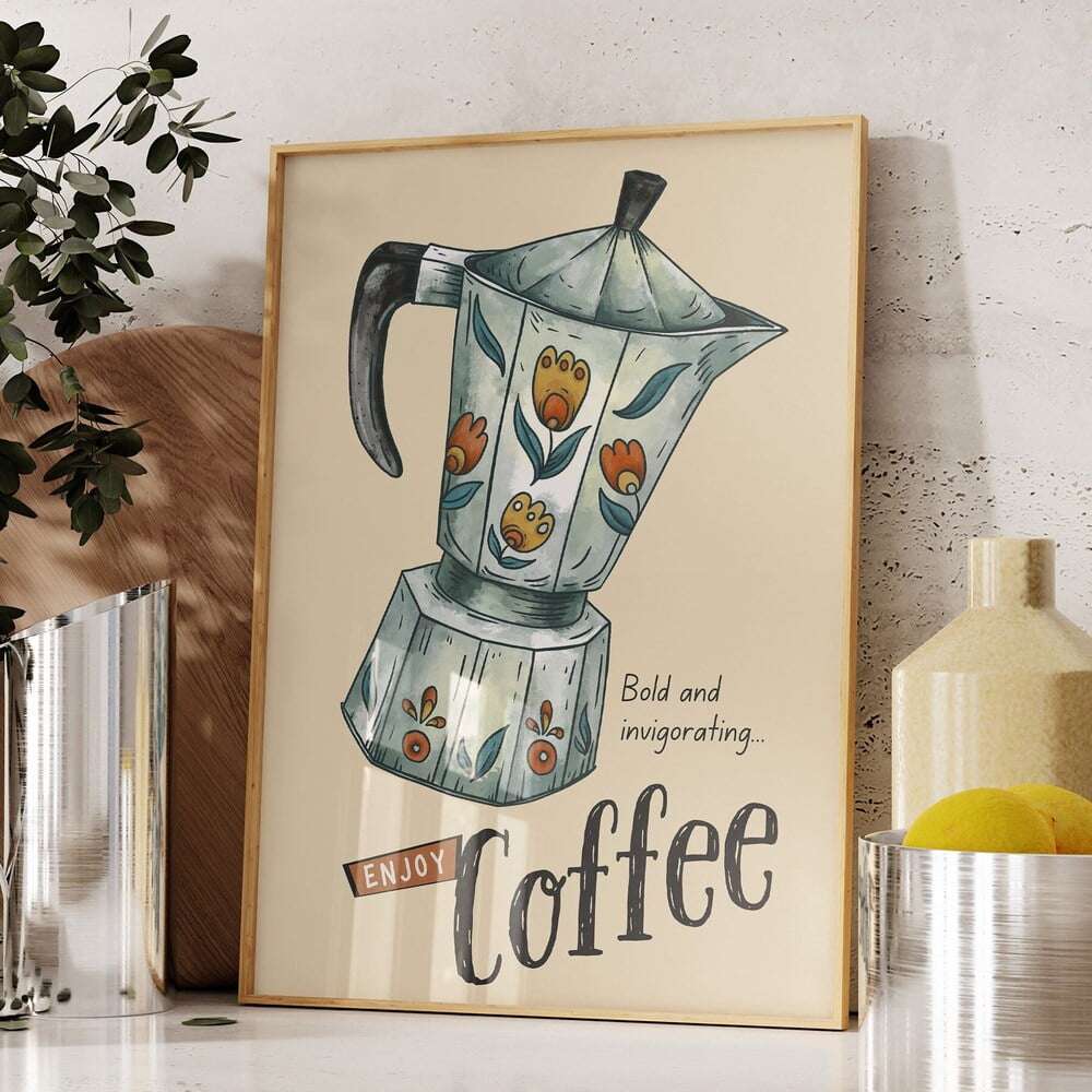 Kna Prints - Vintage Coffee Print Coffee Bar Wall Art Retro Coffee ...