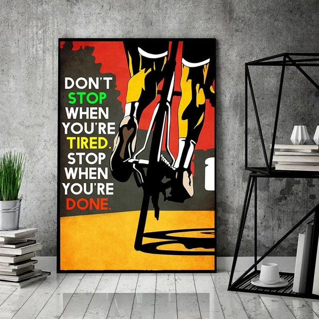 Kna Prints - Vintage Cycling Poster, S, Poster, Don'T Stop When You'Re ...