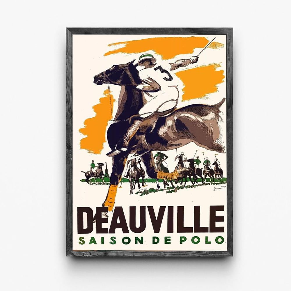 Kna Prints - Vintage Equestrian Poster, Deauville Polo Match Art, Retro ...