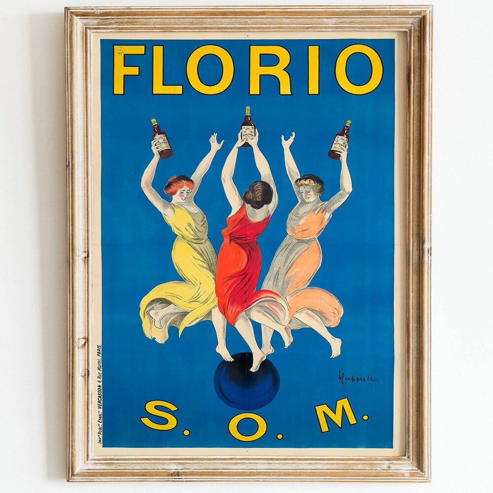 Kna Prints - Vintage French Ad Poster Antique Wine Poster Blue Bar Wall ...