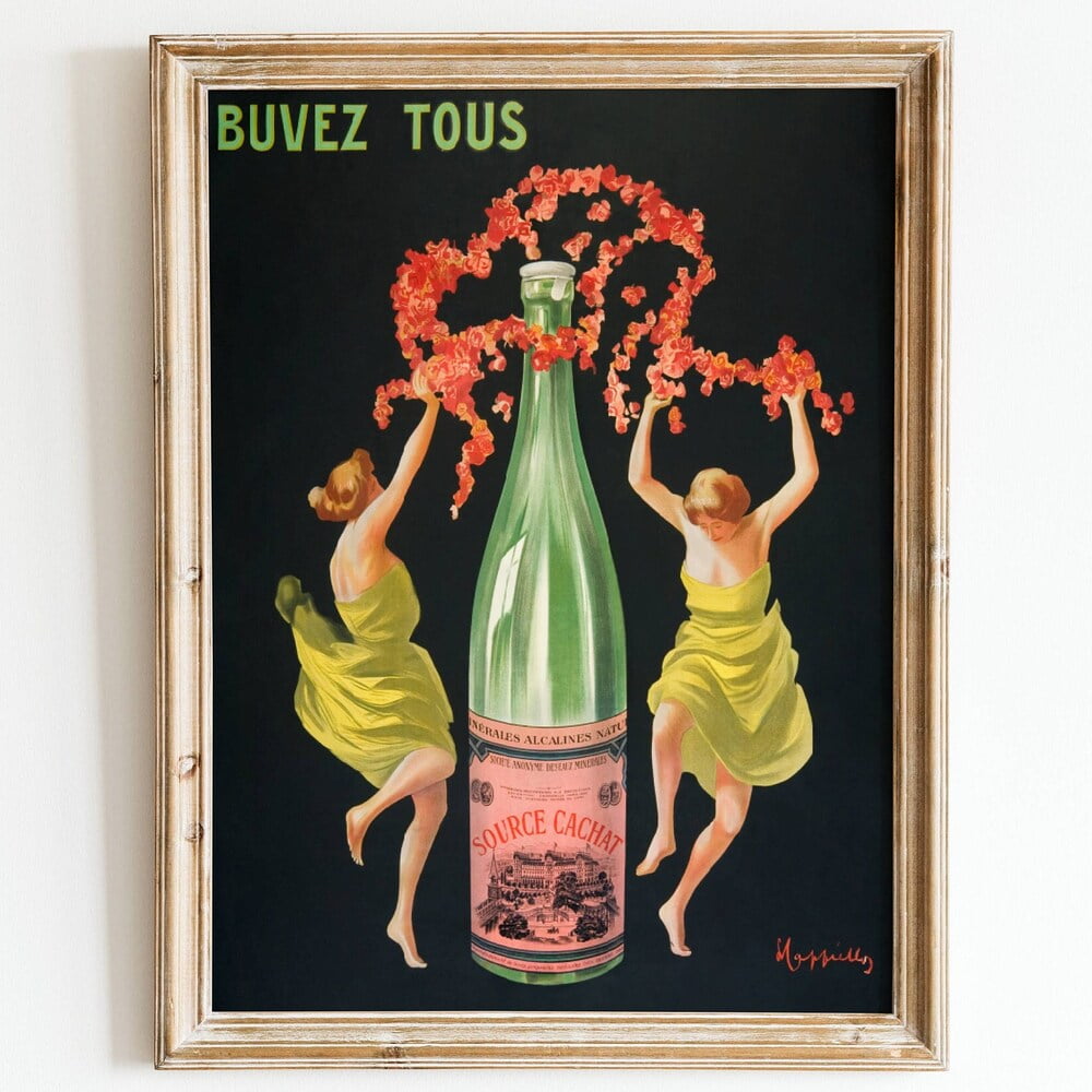Kna Prints - Vintage French Ad Poster Retro Bottled Water Advertisement ...
