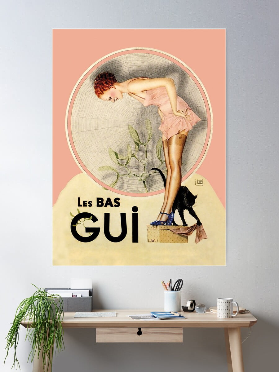 Kna Prints - Vintage French Fashion Hosiery Company, Art Deco Poster ...