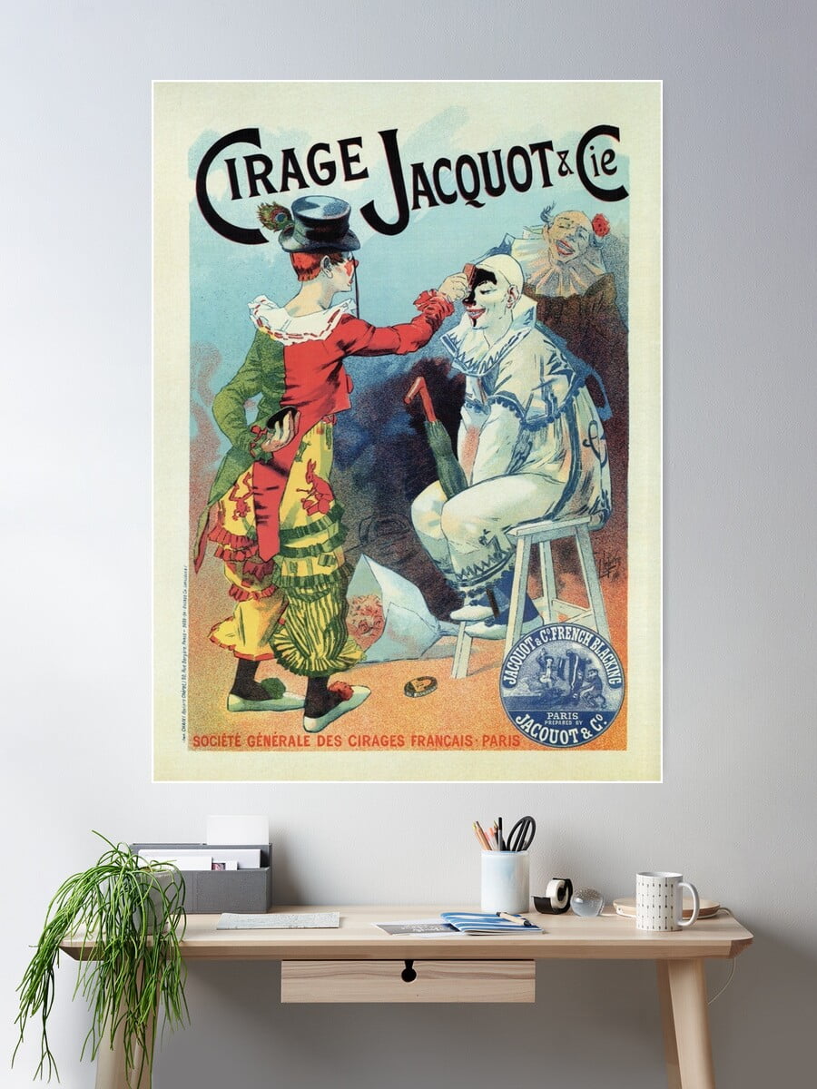 Kna Prints - Vintage French Shoe Polish Advert, Clowns Poster ...