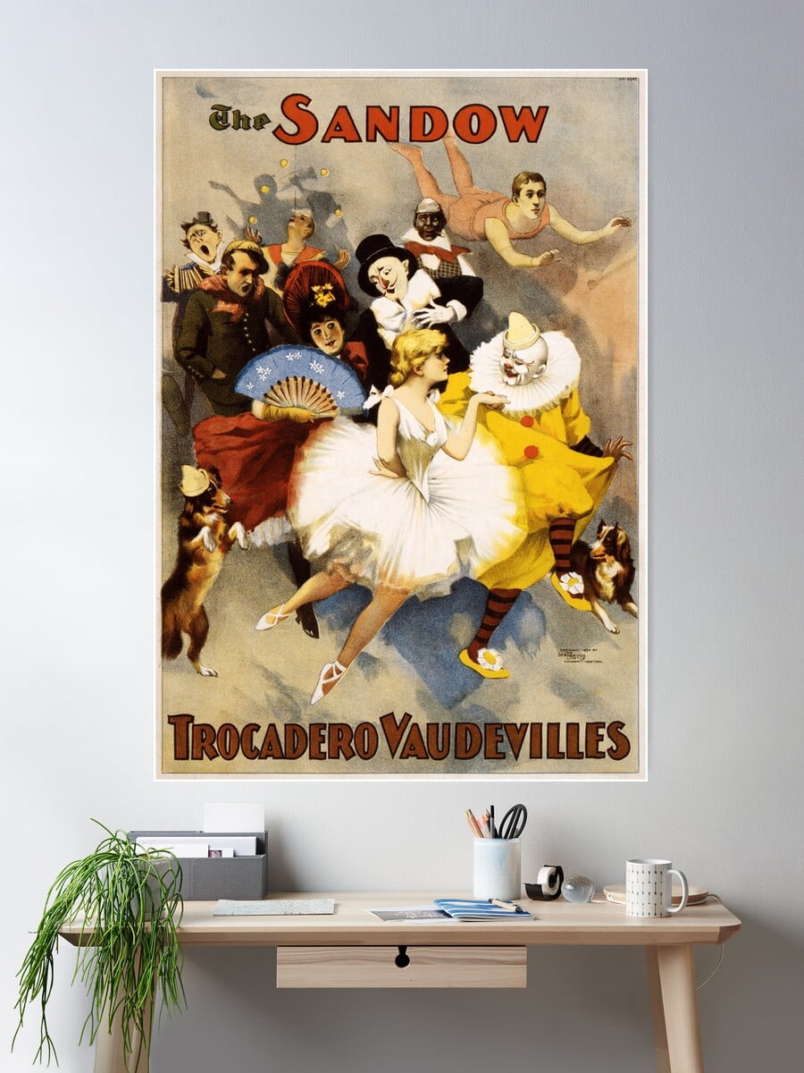 Kna Prints - Vintage French Vaudeville - The Sandow Poster Wall Art ...