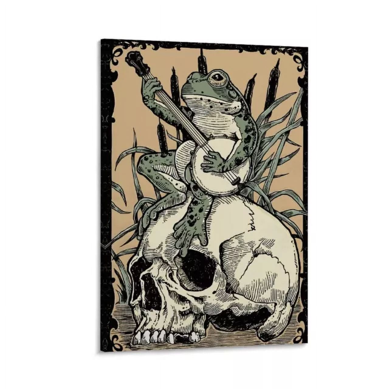 Kna Prints - Vintage Frog With Banjo Poster Wall Art Bedroom Decor Art ...