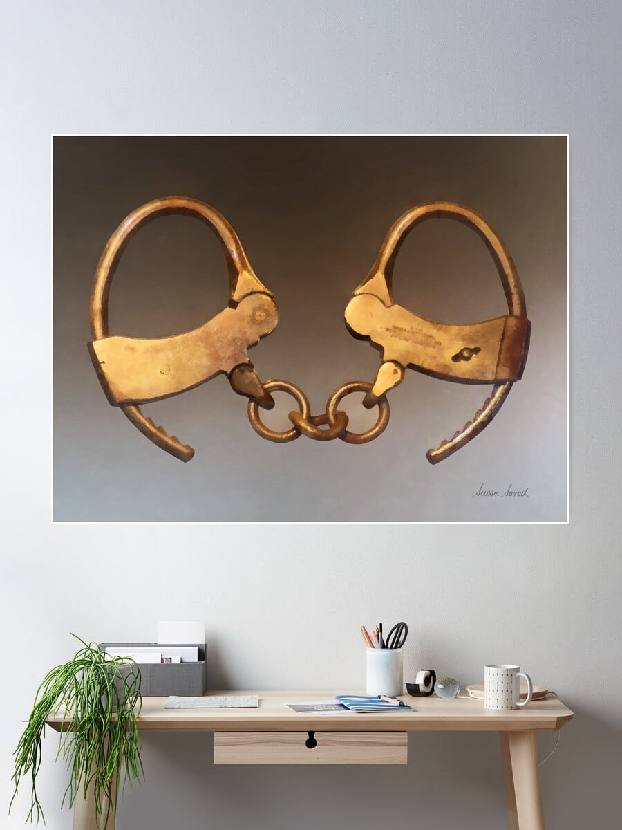 Kna Prints - Vintage Handcuffs Poster Wall Art, Modern Wall Decor For ...