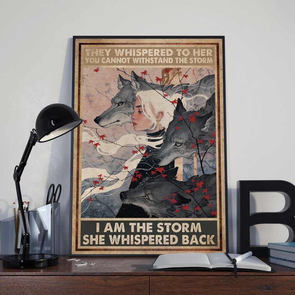 Kna Prints - Vintage I Am The Storm Poster Poster, Vintage Wolf Girl ...