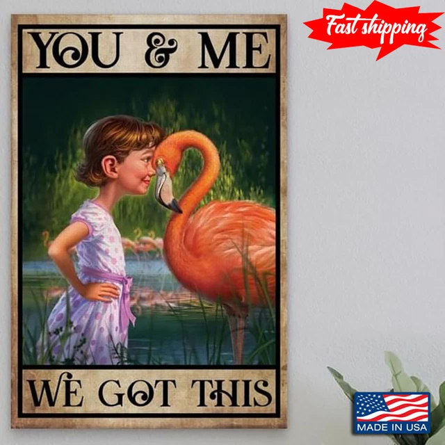 Kna Prints - Vintage Little Girl Andlamingoes In Nature You &Amp Me We Got This For Home Decor ...