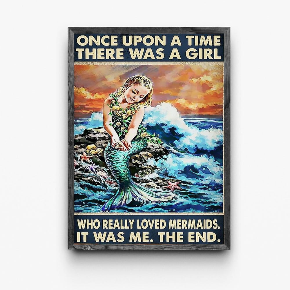 Kna Prints - Vintage Little Mermaid Once Upon A Time There Was A Girl ...