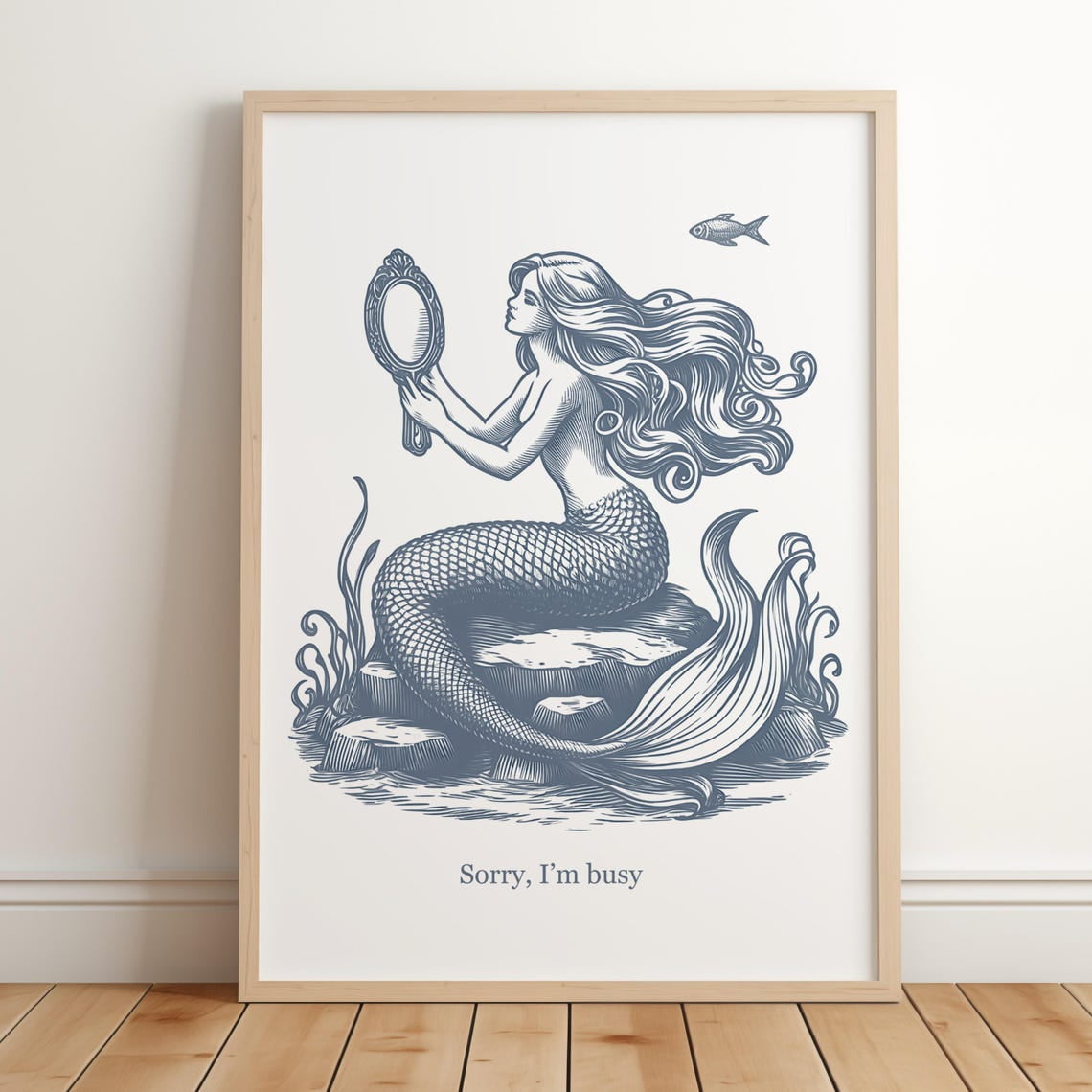Kna Prints - Vintage Mermaid Poster - Whimsical Mermaid Print, Ocean ...