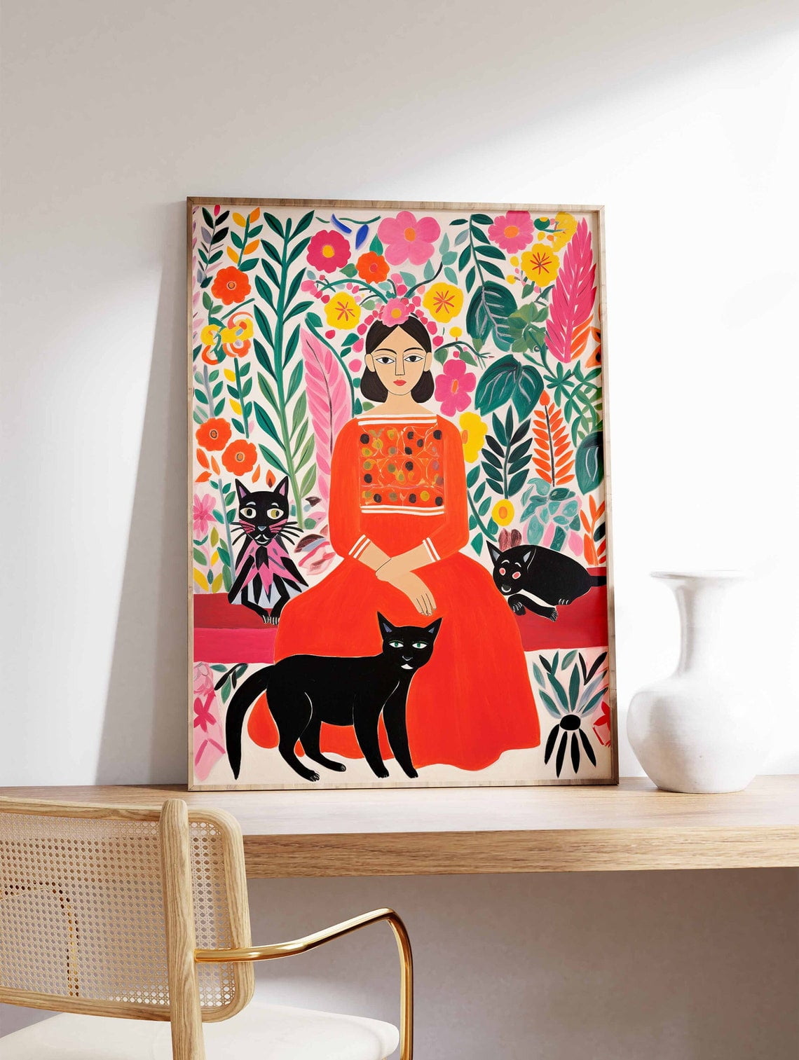 Kna Prints - Vintage Mexican Cat Poster, Colourful Mexican Nature Art ...