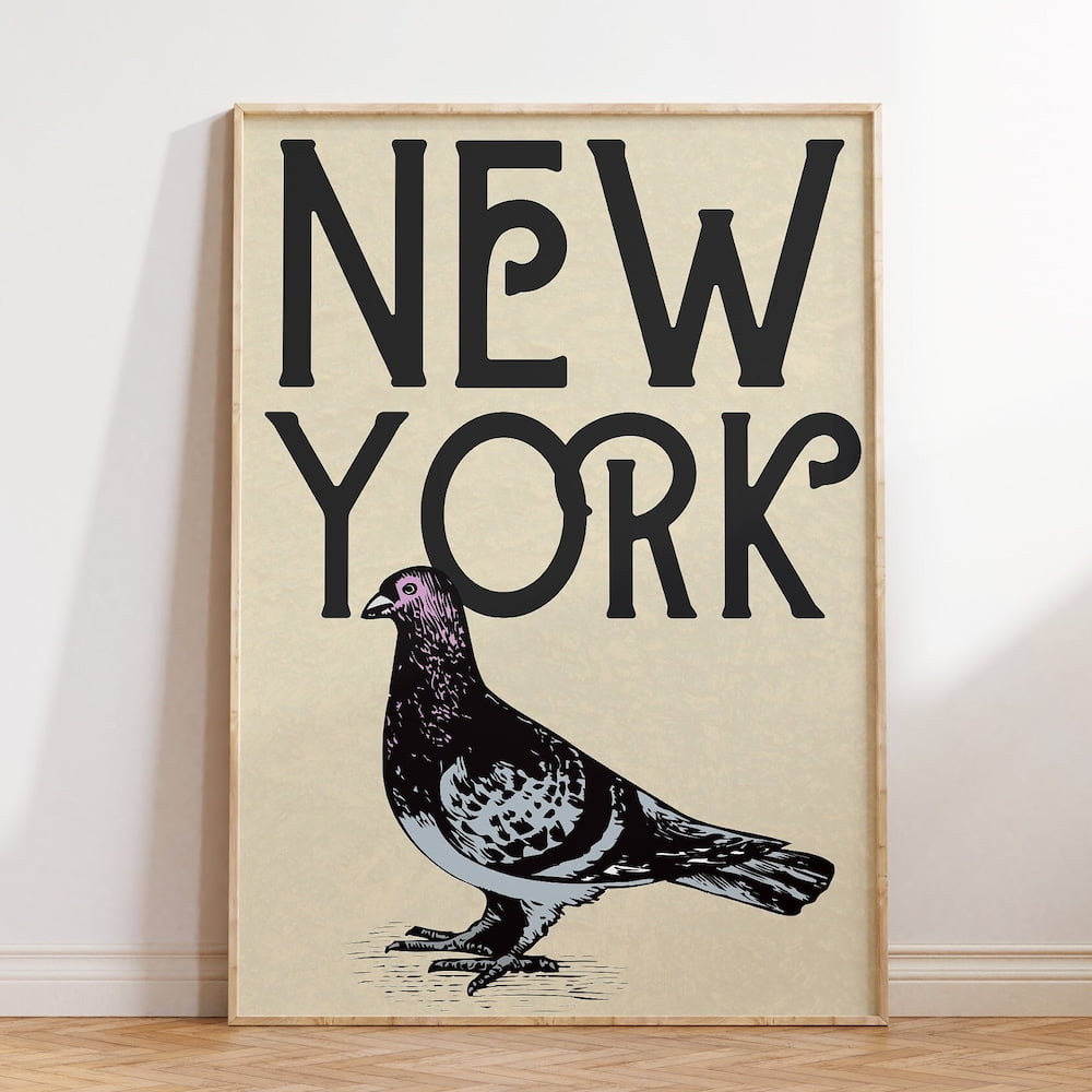 Kna Prints - Vintage New York Poster Print Pigeon Poster New York State ...
