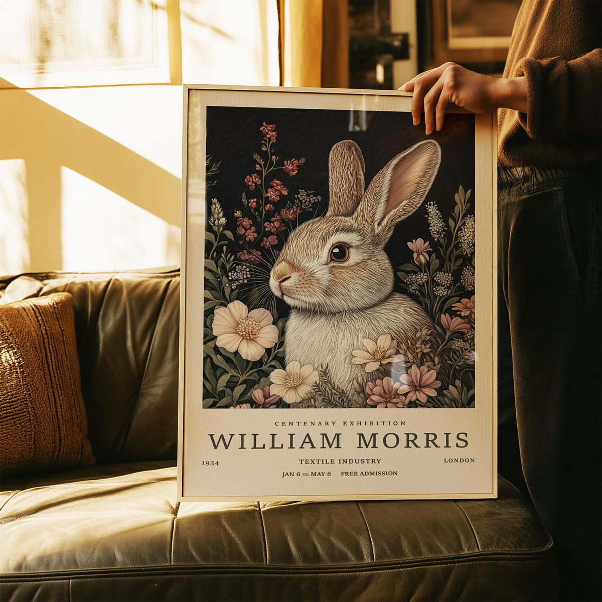 Kna Prints - Vintage Rabbit Art Print With Wildflowers Inspired By ...