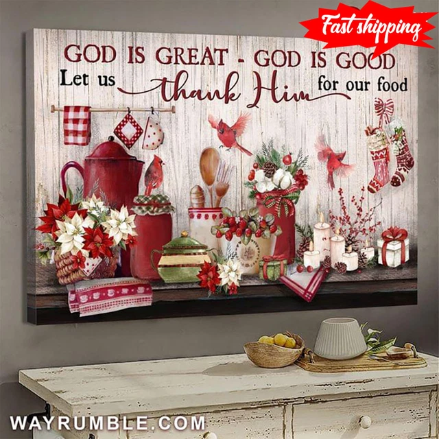 Kna Prints - Vintage Red Cardinalslying Around Red Kitchen Utensils God ...
