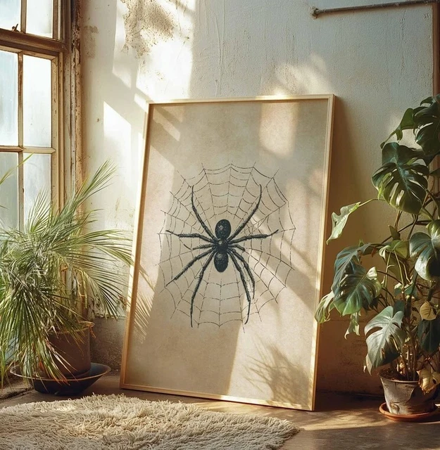 Kna Prints - Vintage Spider Web Poster | Gothic Decor For Home Decor ...