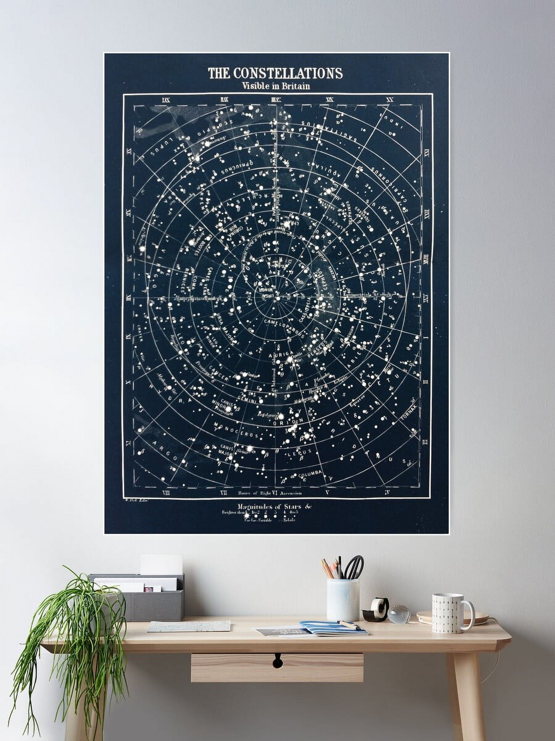 Kna Prints - Vintage Star Constellations Map Poster Circa 1900S Poster ...
